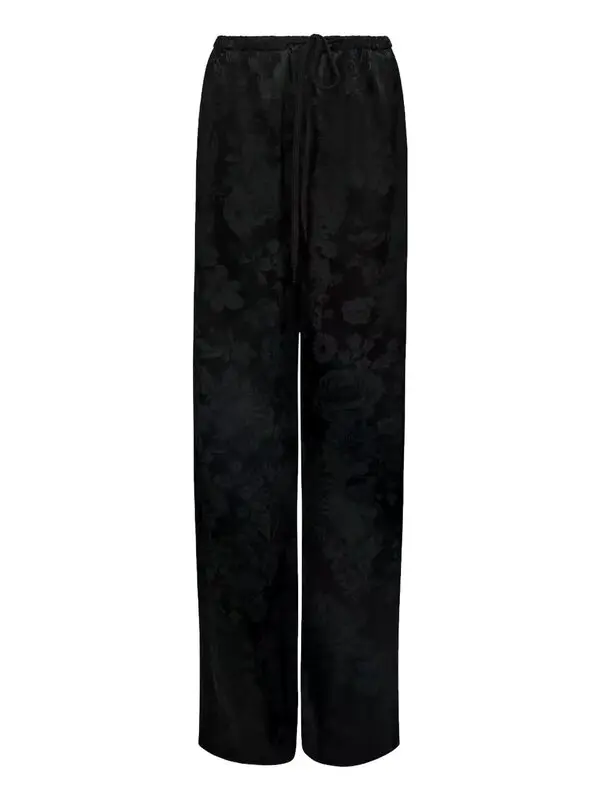 MAISON MARGIELA Floral-jacquard Trousers - Black