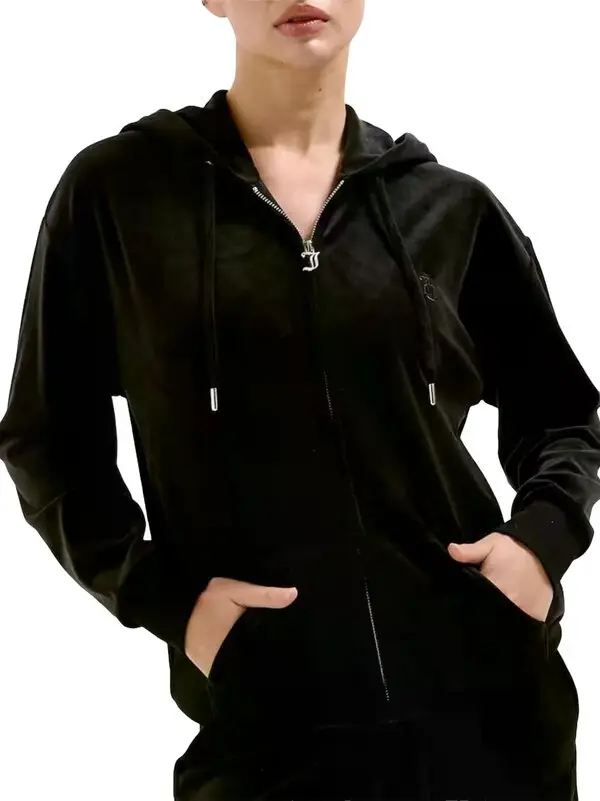 Juicy Couture Logo-embroidered Hoodie - Black