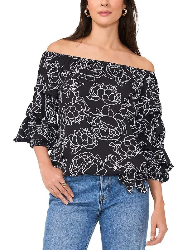 Vince Camuto Off-the-shoulder Top - Rich Black