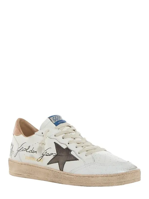Golden Goose Ball Star Low Top Sneakers - White Silver