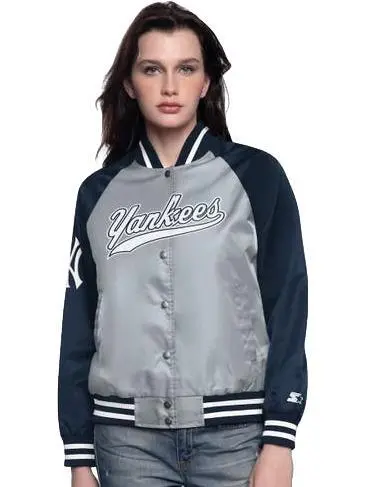STARTER New York Yankees Home Run Varsity Jacket - Gray