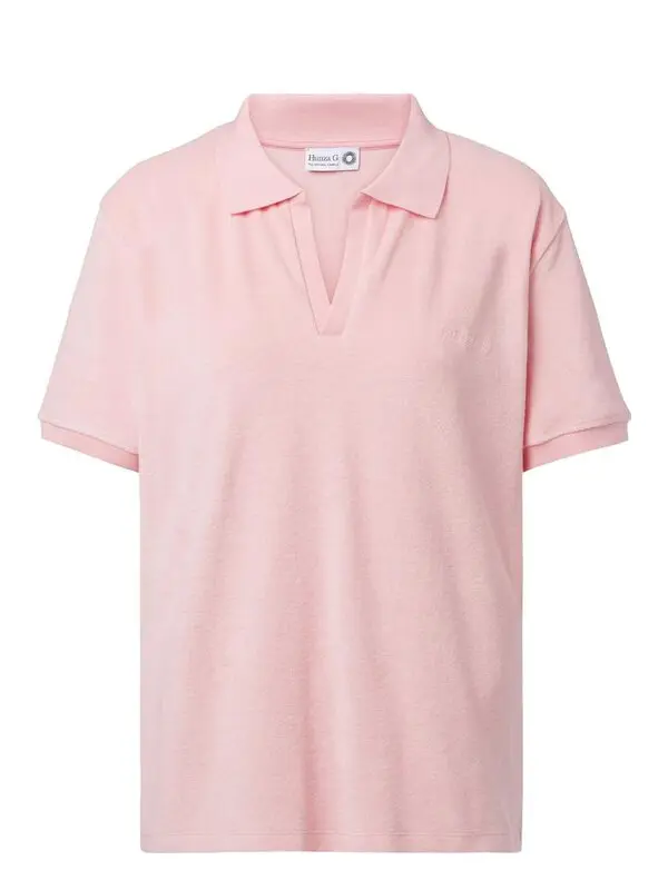 Hunza G Cotton Terry Polo Shirt - Pink