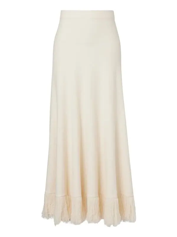 Bottega Veneta Knitted Cotton-blend Maxi Skirt - White