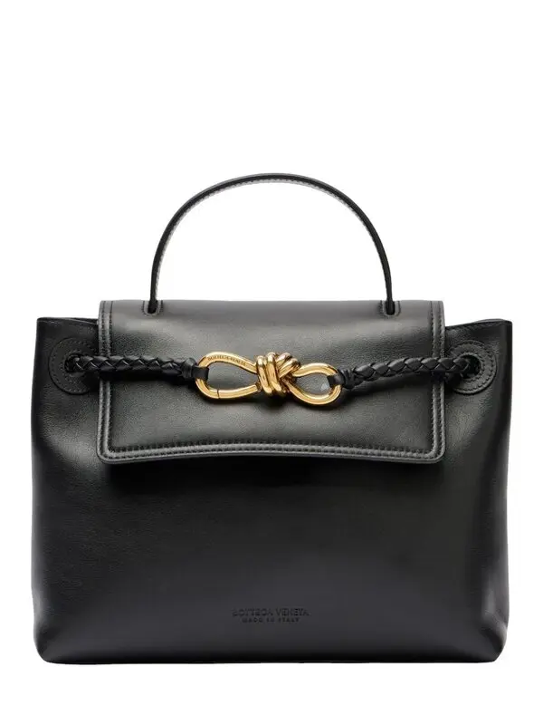 Bottega Veneta Ciao Ciao Knot Small Leather Tote Bag - Black
