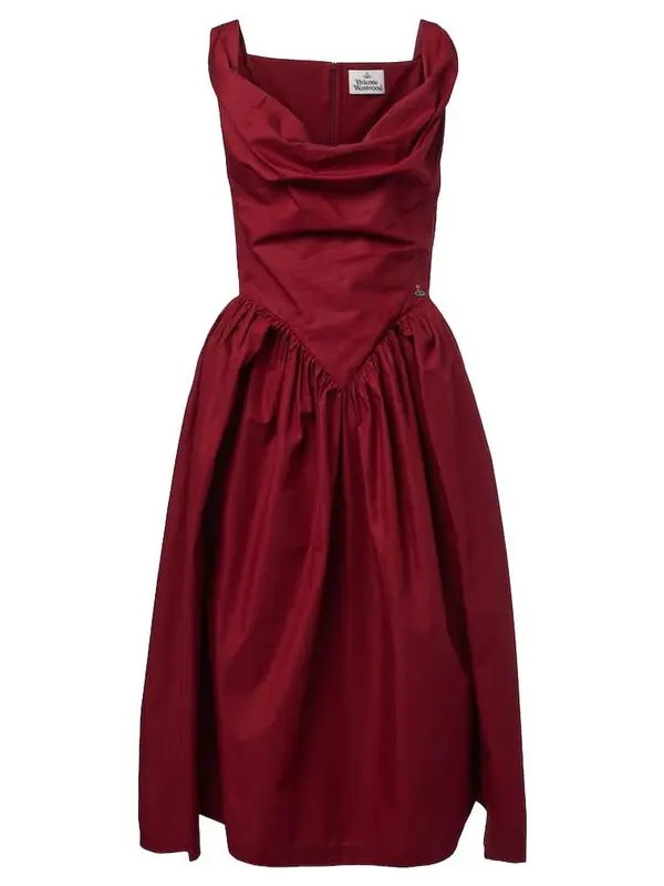 VIVIENNE WESTWOOD Sunday Draped Cotton Bustier Dress - Burgundy