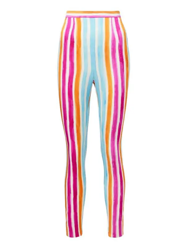 Dolce & Gabbana Striped Silk-blend Leggings - Multicoloured