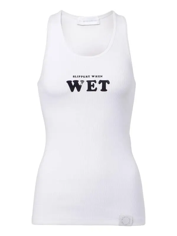 Stella McCartney Printed Cotton-blend Tank Top - White