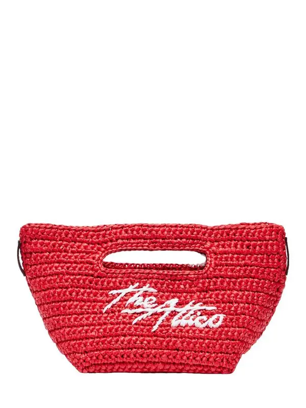 Attico Via Dei Giardini 15 Raffia-effect Tote Bag - Red