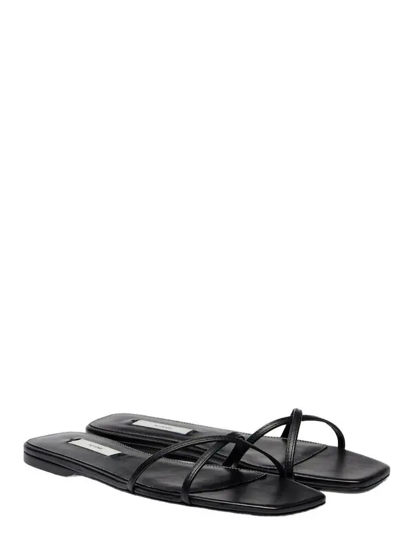 TOTEME Leather Slides - Black