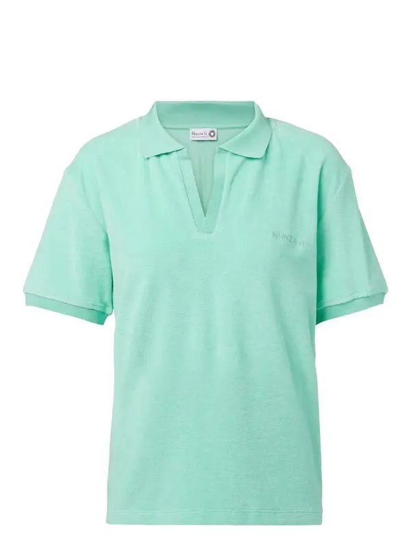 Hunza G Cotton Terry Polo Shirt - Green