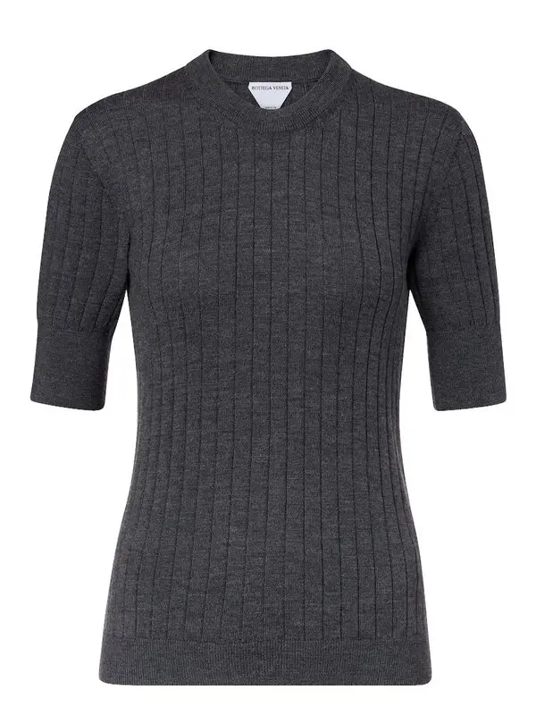 Bottega Veneta Ribbed-knit Top - Grey