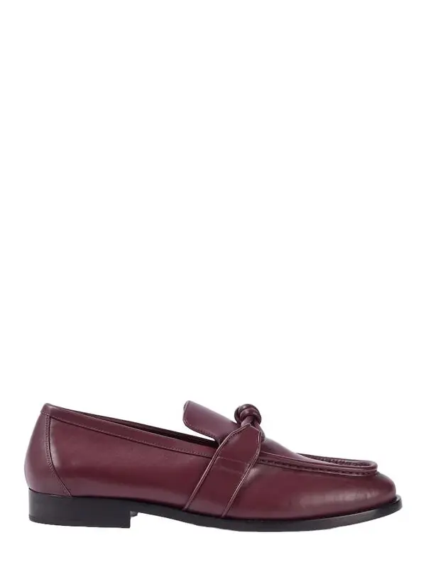 Bottega Veneta Astaire Knot Leather Loafers - Burgundy