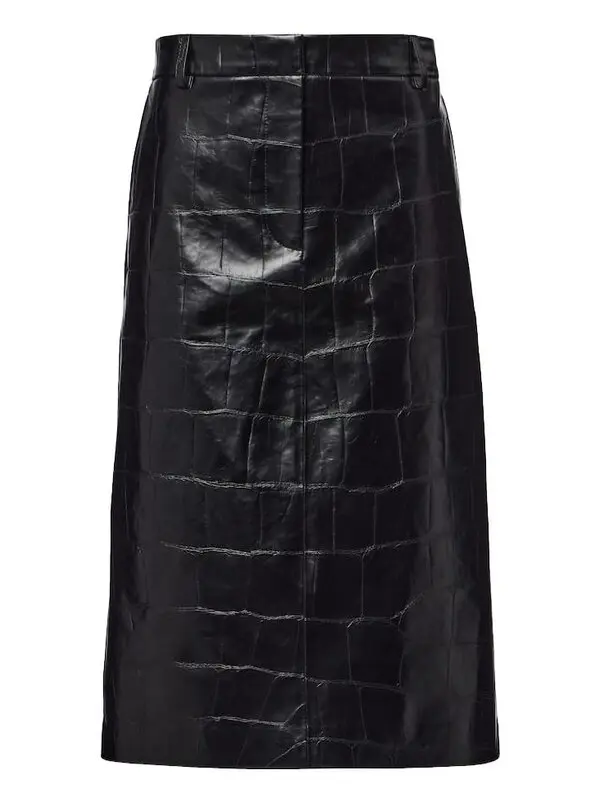 Stella McCartney Croco Pencil Skirt - Black