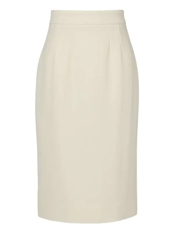 Dolce & Gabbana Virgin Wool Pencil Skirt - Beige