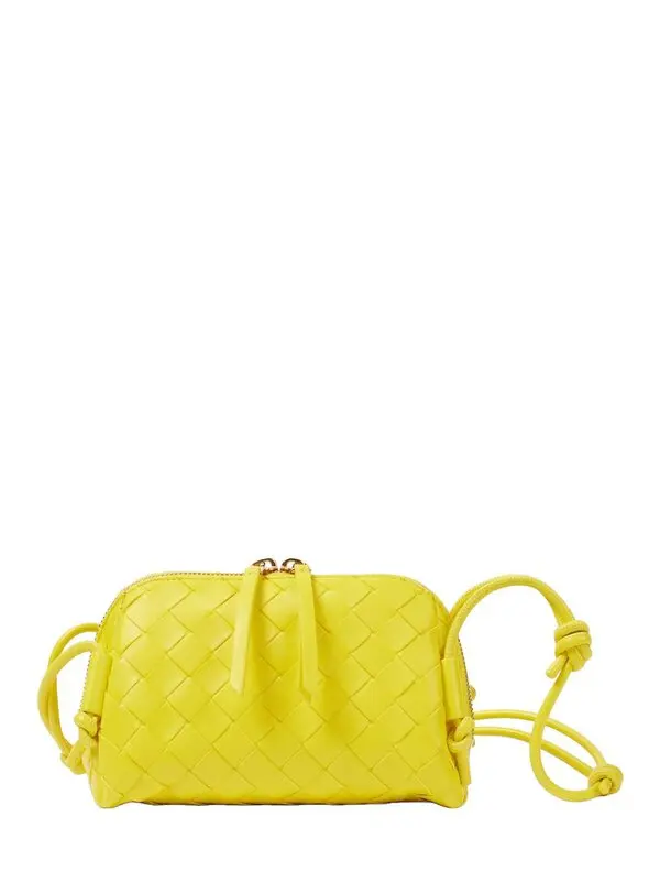 Bottega Veneta Concert Intrecciato Leather Shoulder Bag - Yellow