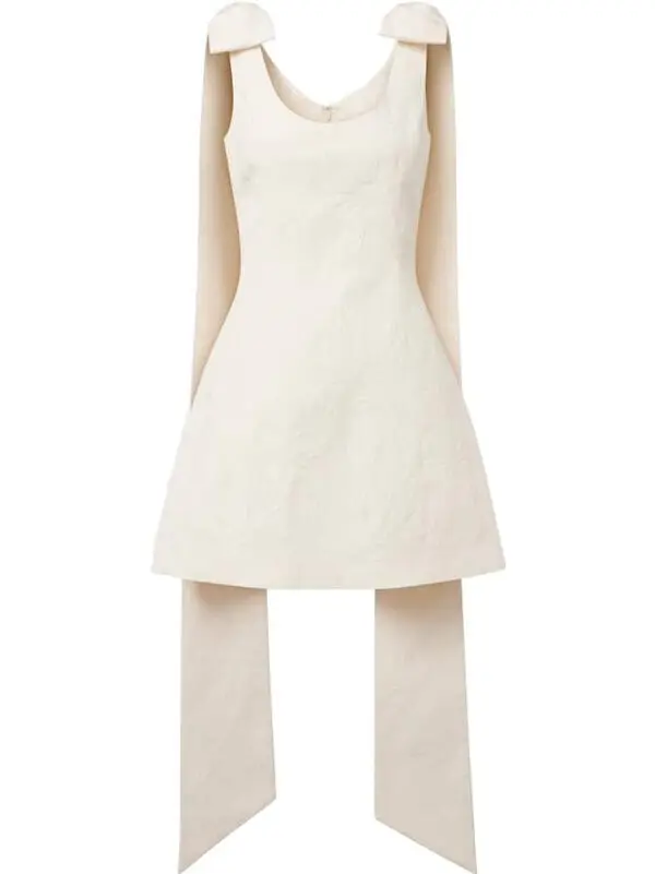 MARKARIAN Gita Bow-detail Brocade Minidress - White