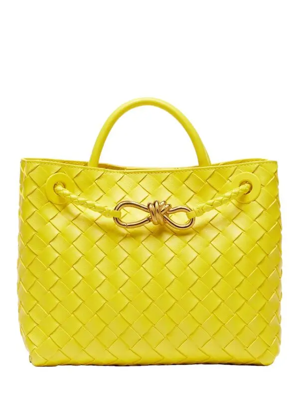 Bottega Veneta Small Andiamo Leather Tote Bag - Yellow