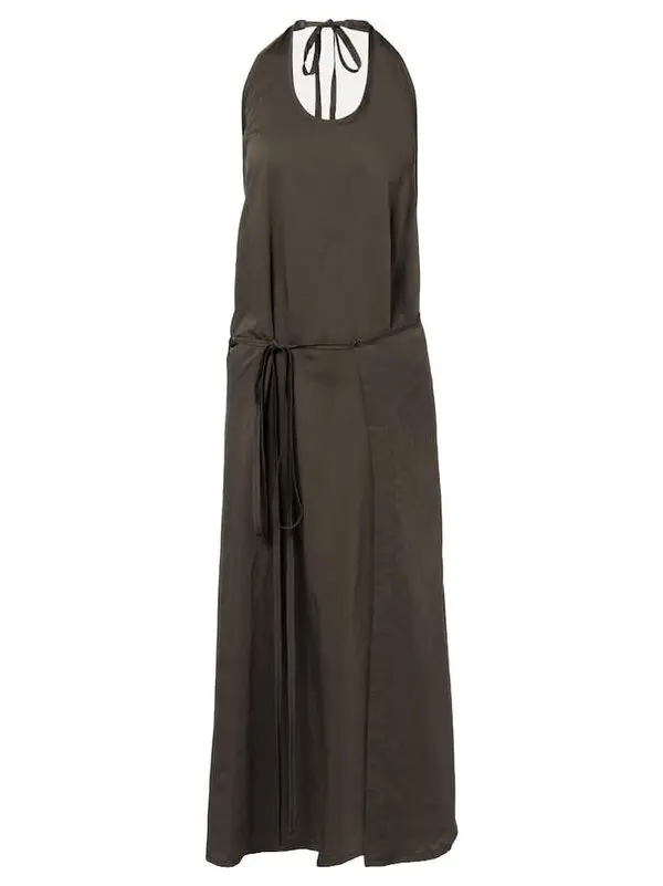 LEMAIRE Apron Gathered Midi Dress - Brown