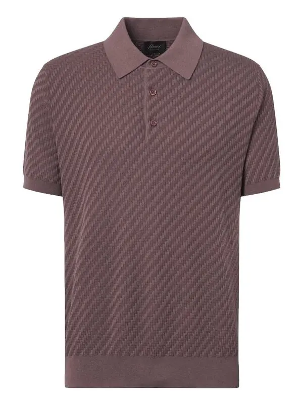 Brioni Cotton, Silk, And Cashmere Polo Shirt - Brown