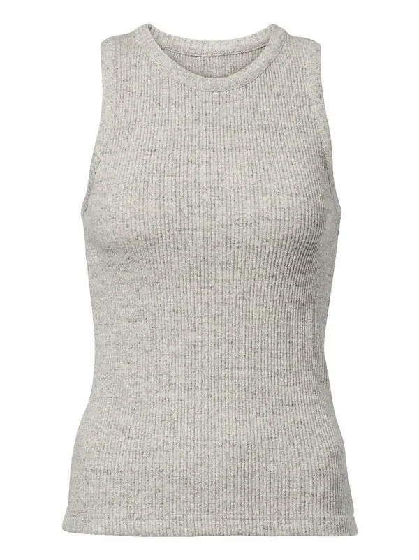 Bottega Veneta Ribbed-knit Cotton Tank Top - Grey