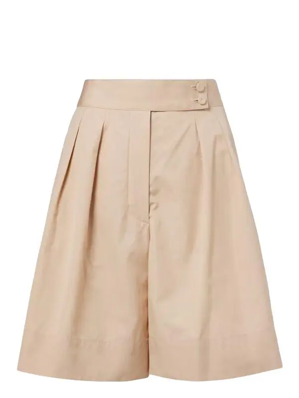Loro Piana Dorin Cotton Satin Bermuda Shorts - Beige