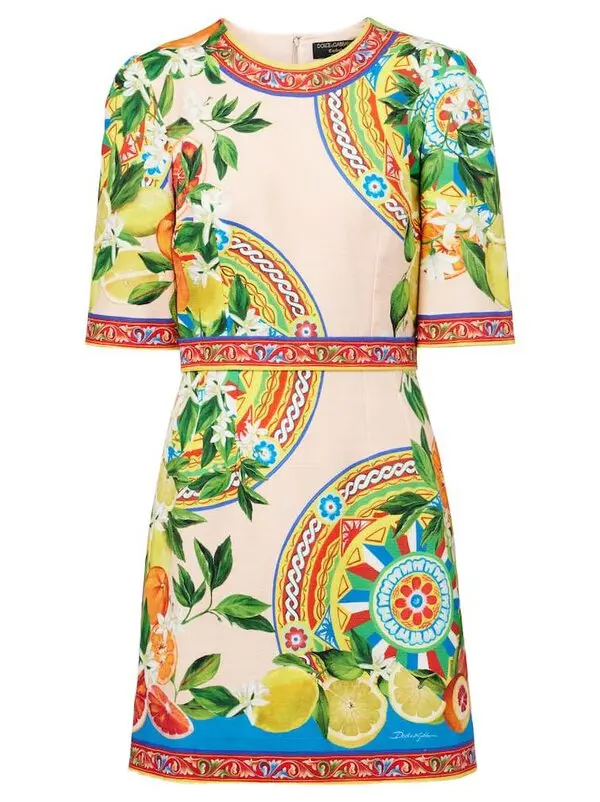Dolce & Gabbana Printed Cotton-blend Minidress - Multicoloured