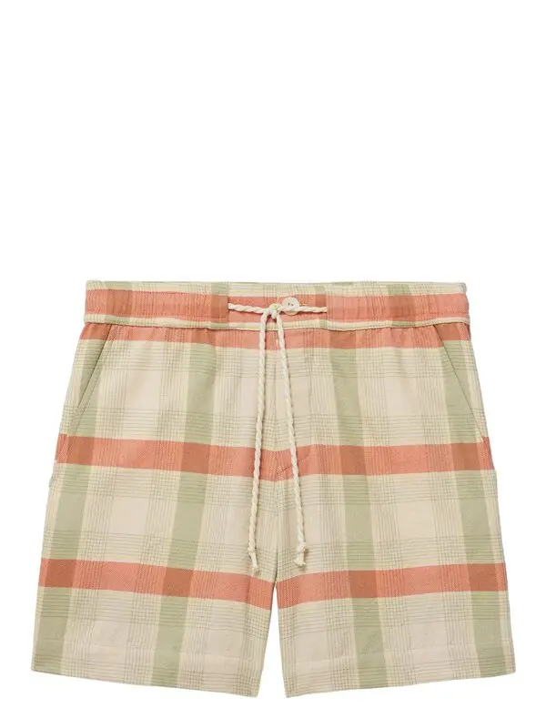 THE ELDER STATESMAN Straight-leg Cashmere And Wool-blend Shorts - Green