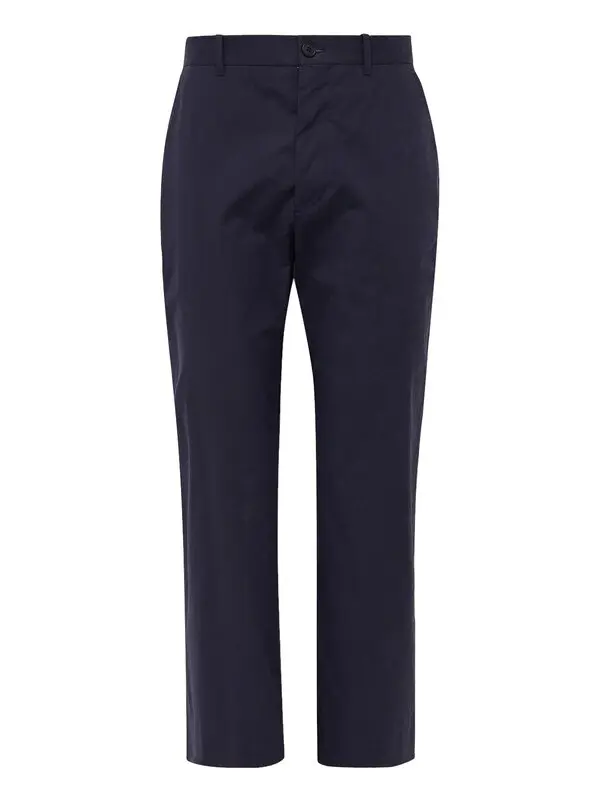 THE ROW Lerio Straight-leg Cotton-poplin Trousers - Blue