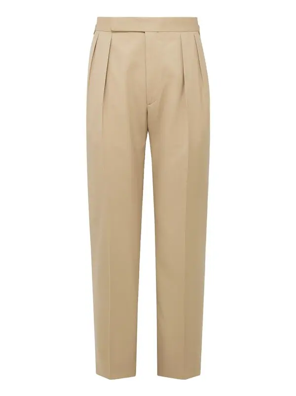 Ralph Lauren Gregory Straight-leg Pleated Wool-gabardine Trousers - Neutrals