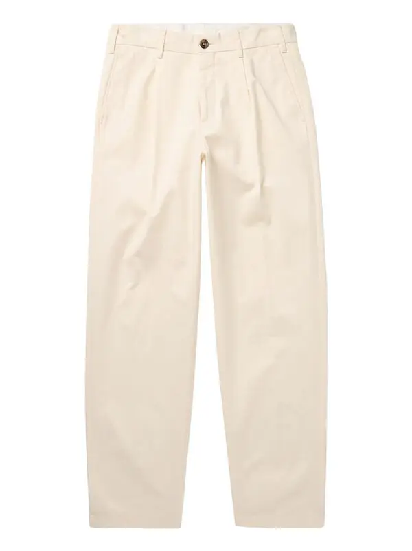 Richard James Straight-leg Cotton-twill Trousers - Neutrals