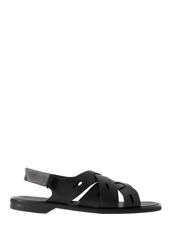 John Lobb Seaford Woven Leather Sandals - Black