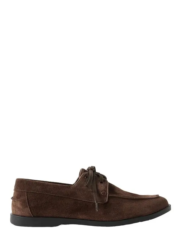 George Cleverley Devon Suede Boat Shoes - Brown