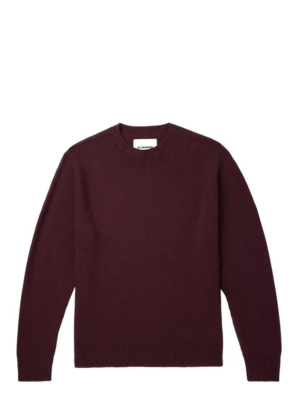 JIL SANDER Merino Wool And Cashmere-blend Sweater - Burgundy