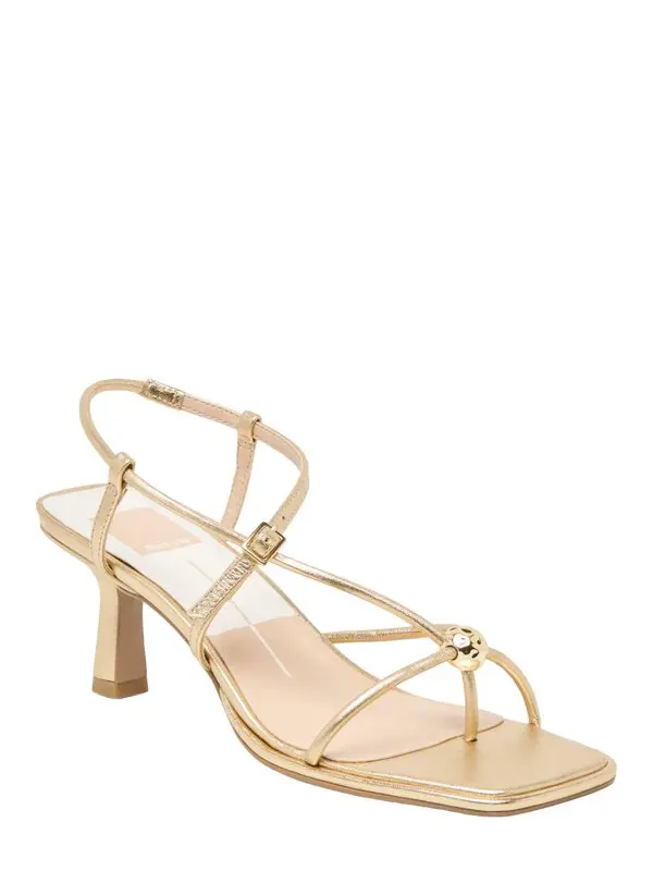 Dolce Vita Mylee High Heel Sandals - Gold Distressed Leather
