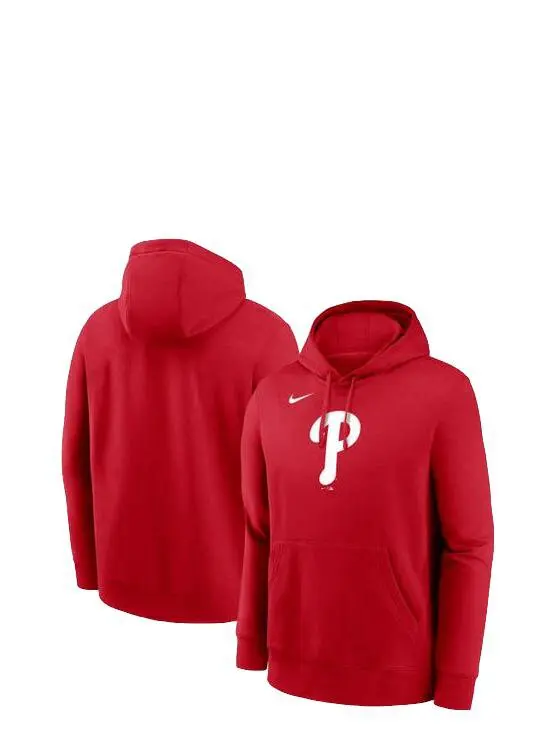 Nike Philadelphia Phillies Logo Club Fleece Pullover Hoodie - Red