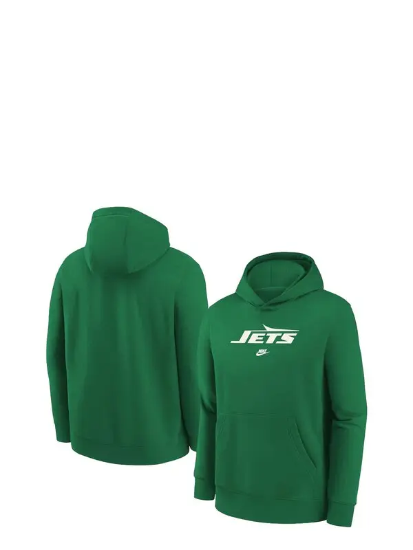 Nike Youth New York Jets Rewind Club Fleece Pullover Hoodie - Kelly Green