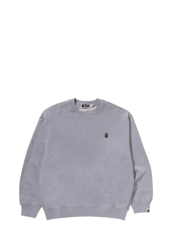 A BATHING APE One Point Relaxed Fit Crewneck Sweatshirt - Grey