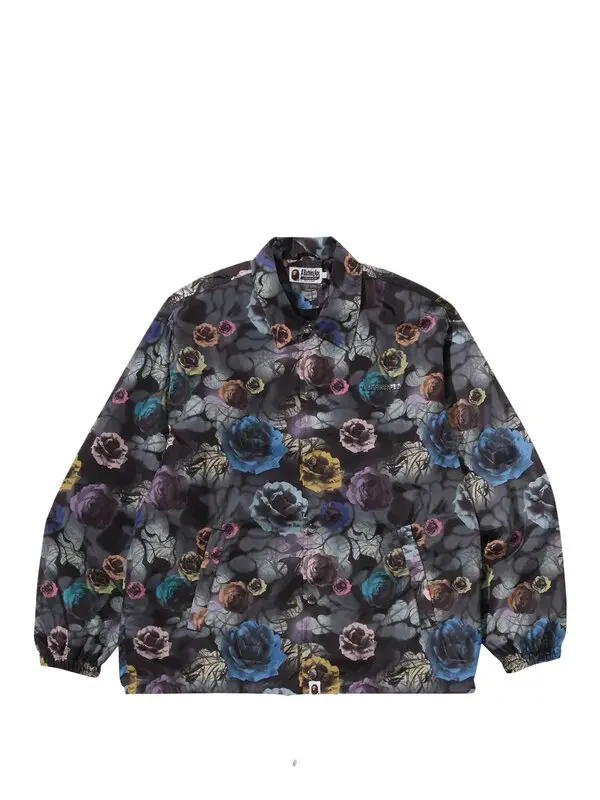 BAPE Floral Camo Nylon Coach Jacket - Black
