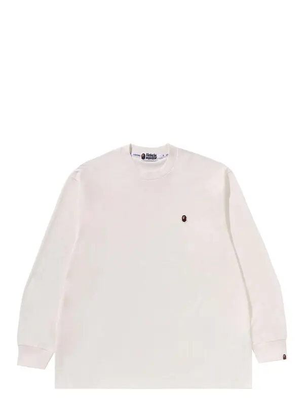 A BATHING APE One Point Ape Head Relaxed Fit Long-sleeve Tee - Cream