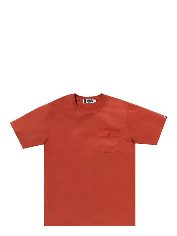 A BATHING APE Garment Dye One Point Pocket Tee - Orange