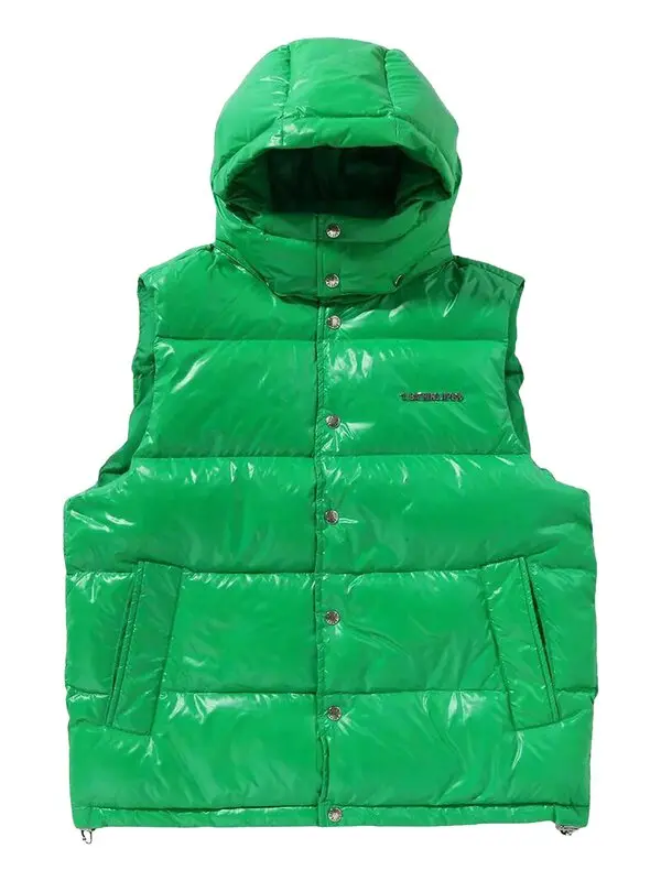 A BATHING APE Line Camo Debossed Nylon Down Vest - Green