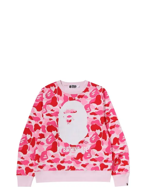 A BATHING APE Abc Camo Crewneck Sweatshirt - Pink