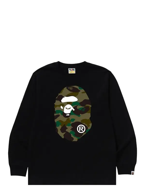 A BATHING APE 1st Camo Big Ape Head Long-sleeve Tee - Black
