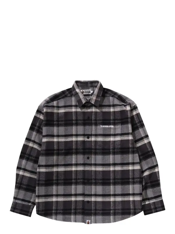 A BATHING APE Check Flannel Shirt - Black