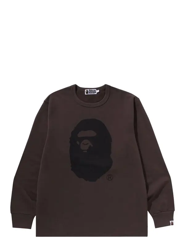A BATHING APE Ape Head Brushed Cotton Long-sleeve Tee - Black