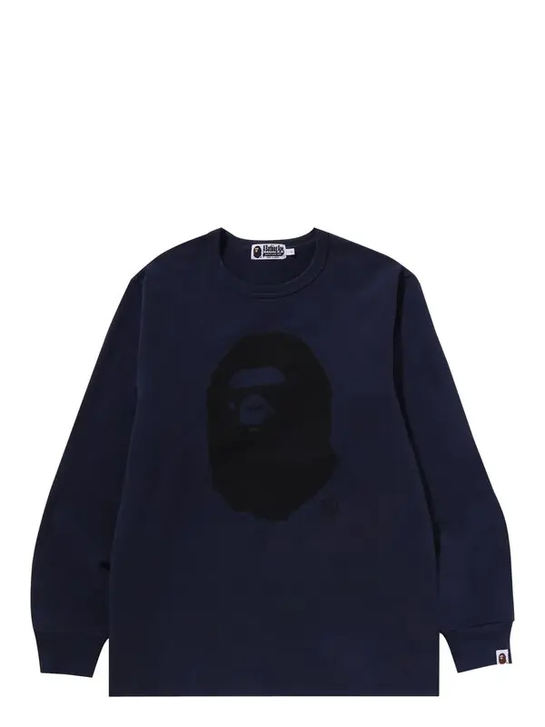 A BATHING APE Ape Head Brushed Cotton Long-sleeve Tee - Blue