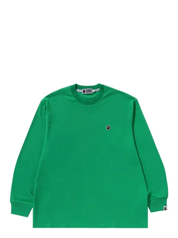 A BATHING APE One Point Ape Head Relaxed Fit Long-sleeve Tee - Green