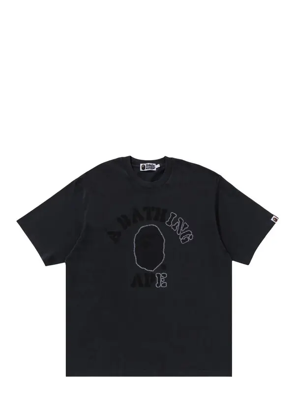 A BATHING APE Garment Dye College Relaxed Fit Tee - Black