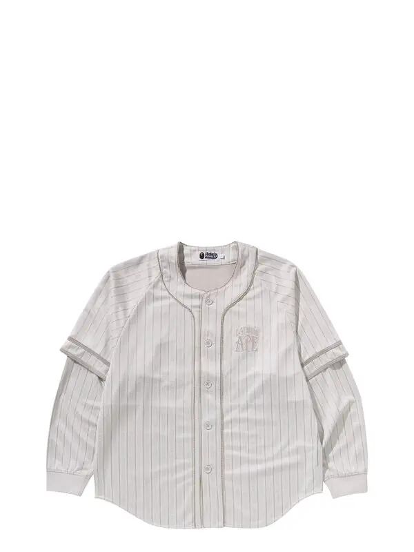 BAPE Long-sleeve Baseball Shirt - White