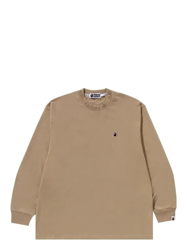 A BATHING APE One Point Ape Head Relaxed Fit Long-sleeve Tee - Tan